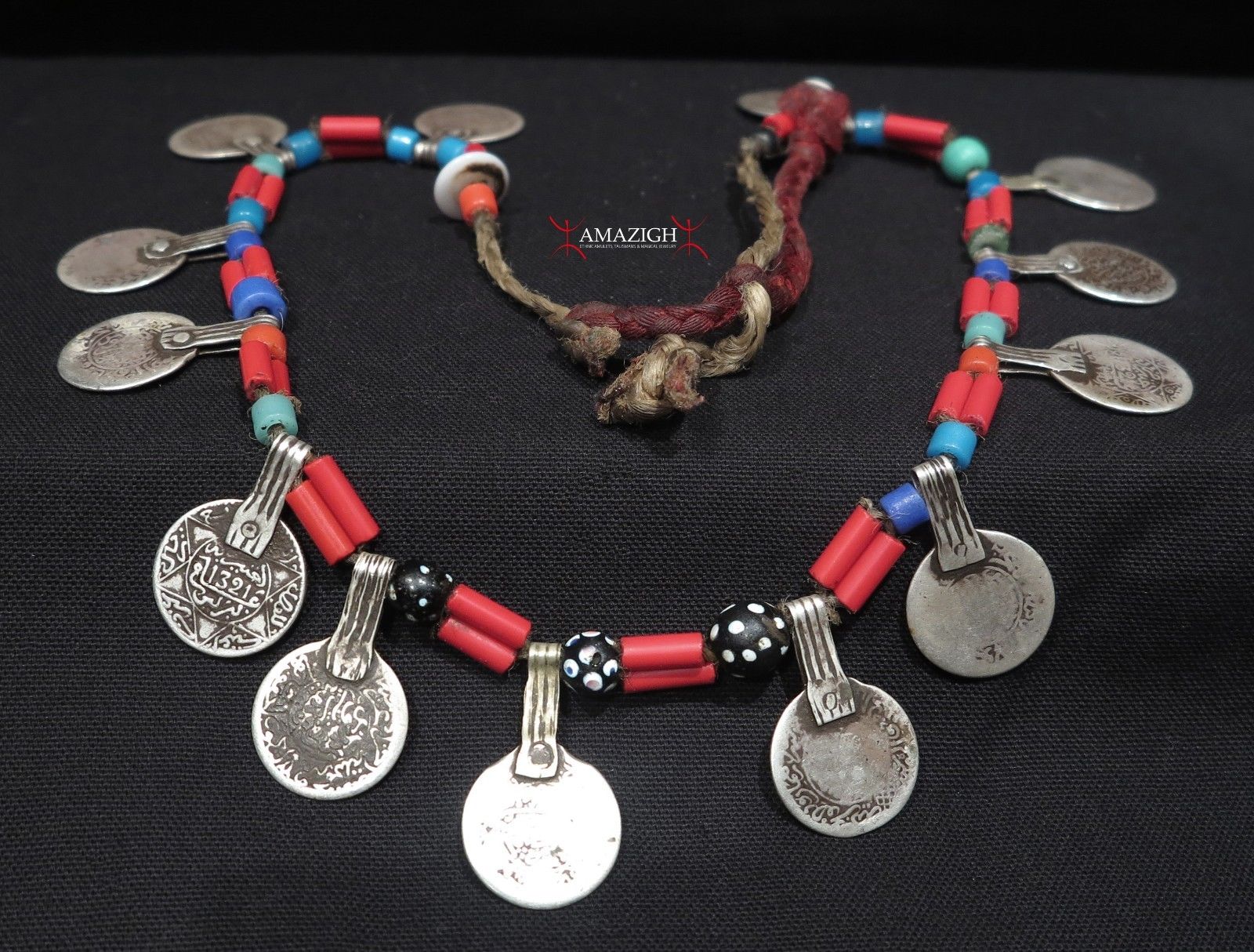 Berber Necklace - Old Silver Coins - Essaouira Region, Morocco ...