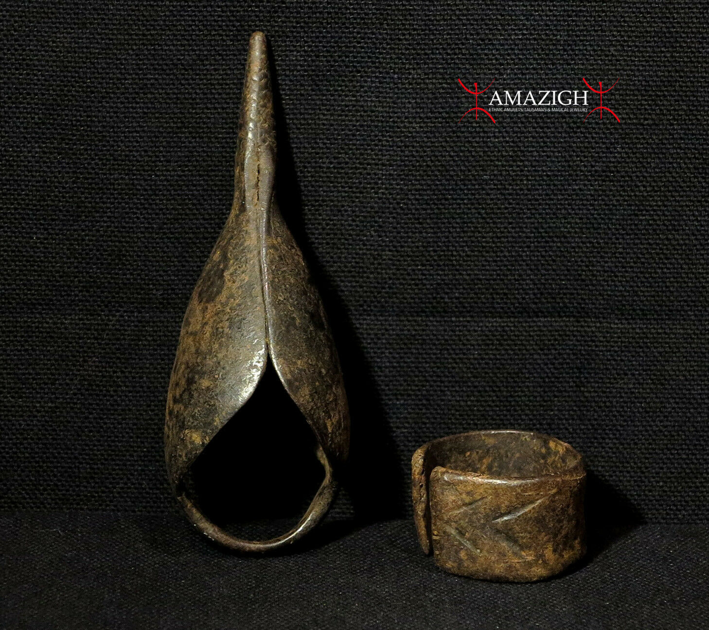 Old Iron Bell Rings - Moba Tribe - Northern Togo - Amazigh Ethnic Jewelry