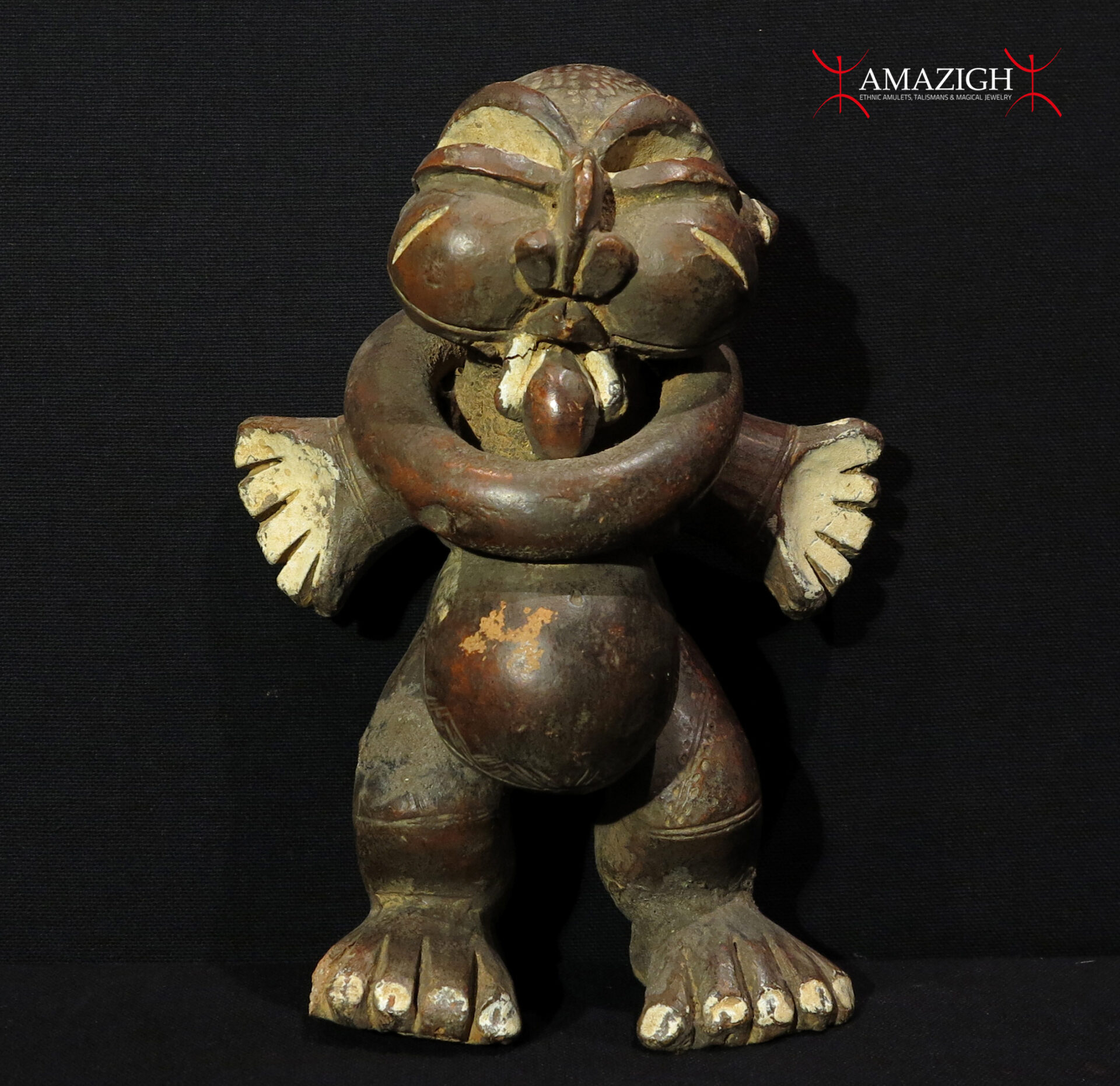 A Tikar Terracotta Figure - House God - Cameroon - Amazigh Ethnic Jewelry