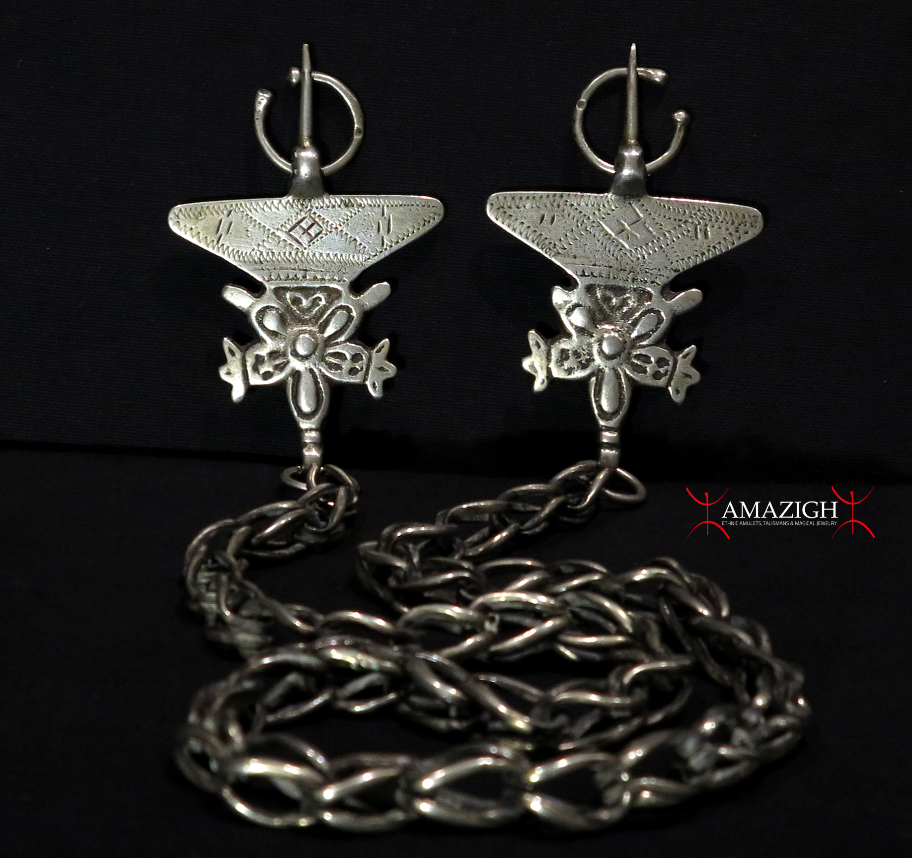 Old Pair Berber Fibulae - TIZERZAI - Ait Atta Tribe, Morocco - Amazigh ...
