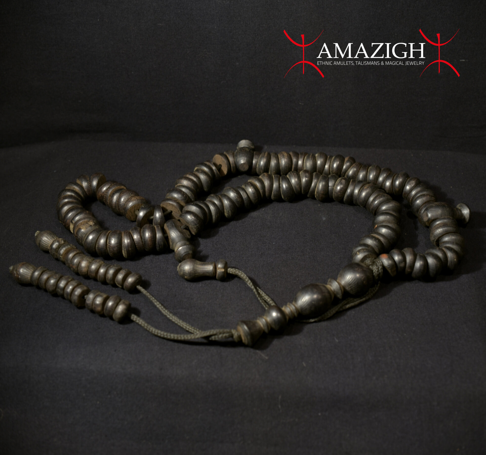 Beautiful Large Chaplet – Tasbih – Black Ebony - Senegal - Amazigh ...