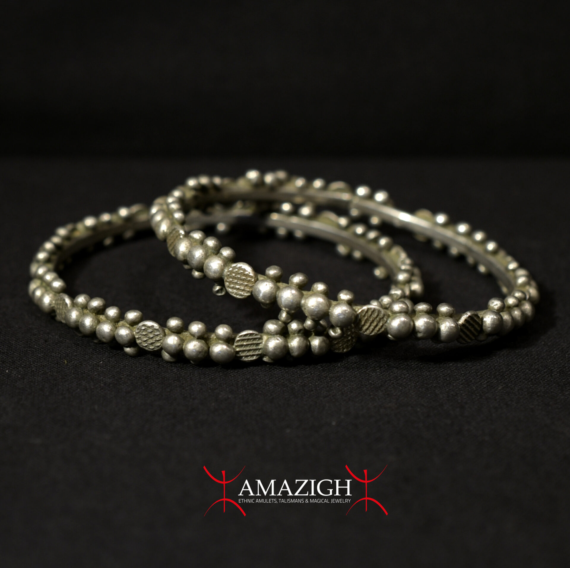 Old Pair Berber Bracelets – Guelmim, South Morocco - Amazigh Ethnic Jewelry